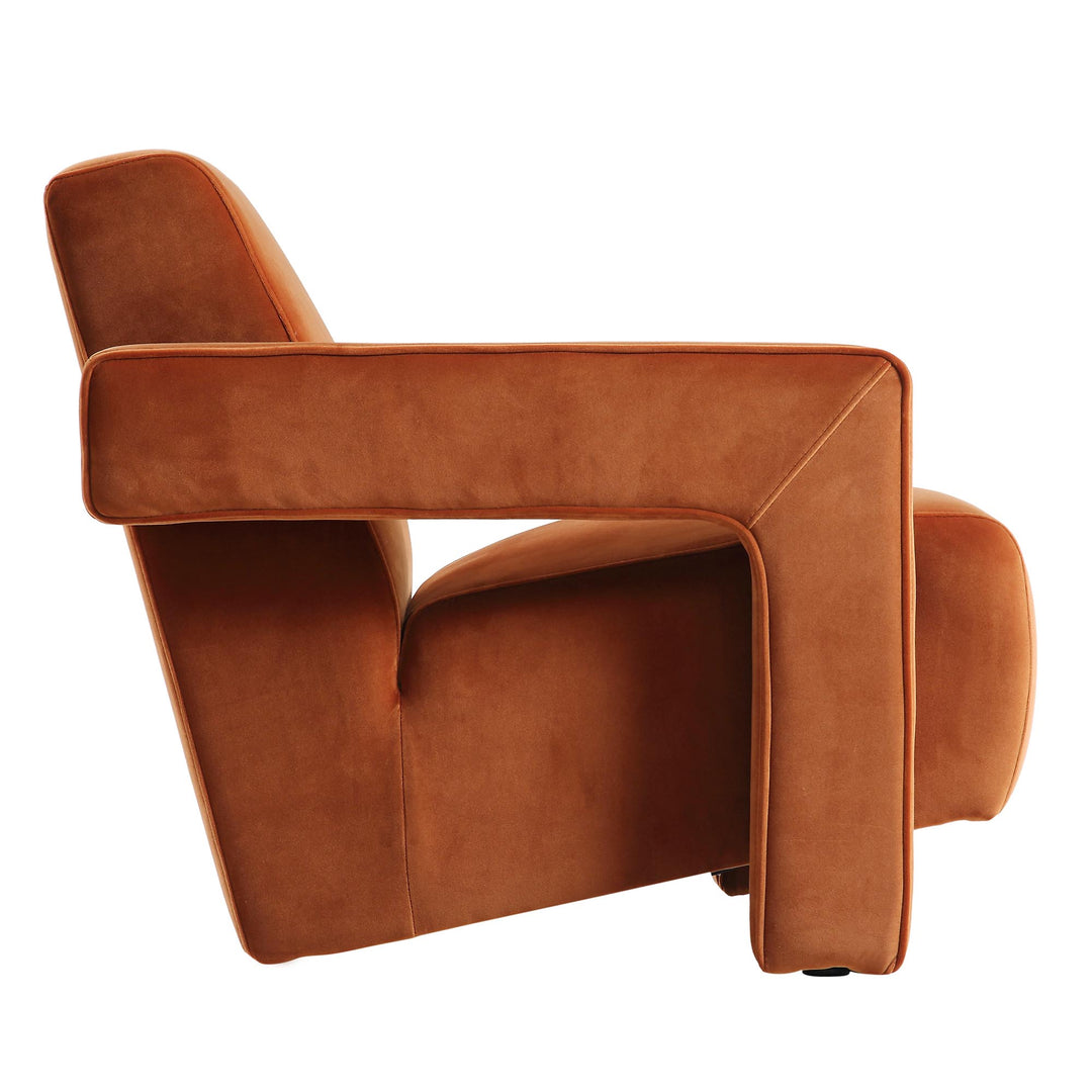 Brompton Sculptural Armchair, Rust Velvet | daals