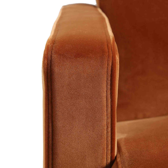 Brompton Sculptural Armchair, Rust Velvet | daals