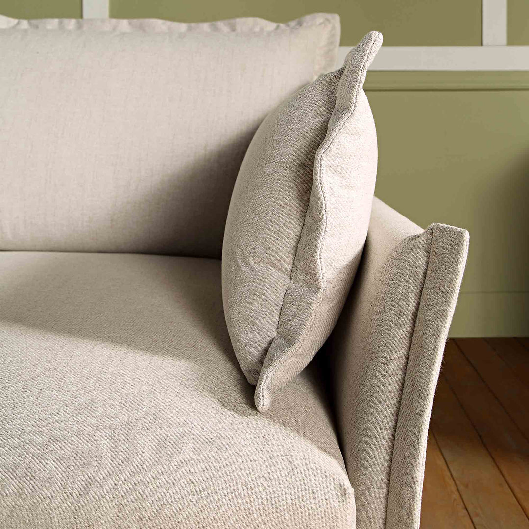 Byron Pillow Edge Beige Fabric Modular Sofa, 1-Seater | daals