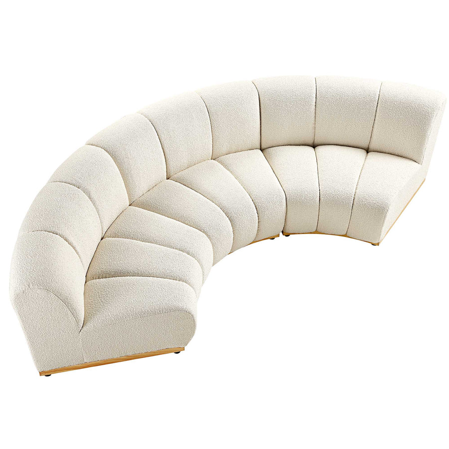 Granvia Ecru Boucle Modular Sofa, 3-Seater Curved Sofa | daals