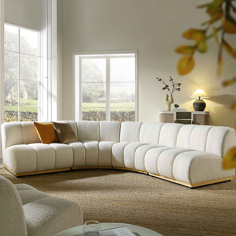 Granvia Ecru Boucle Modular Sofa, 4-Seater Large Corner Sofa | daals