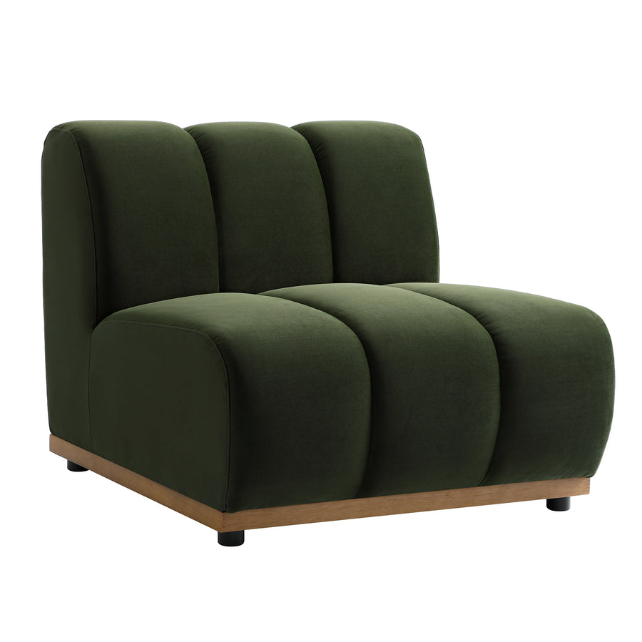 Granvia Moss Green Modular Sofa, 1-Seater Armless Sofa | daals