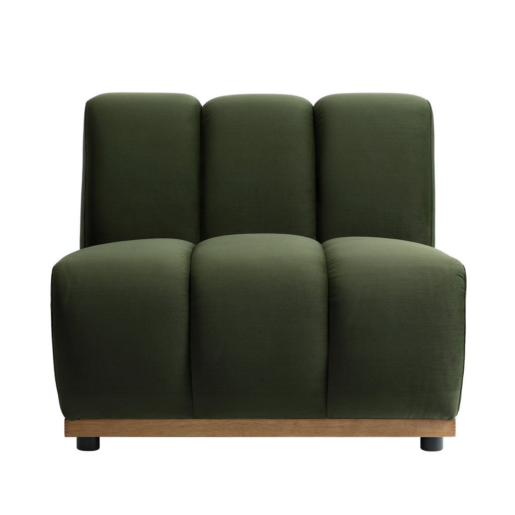 Granvia Moss Green Modular Sofa, 1-Seater Armless Sofa | daals