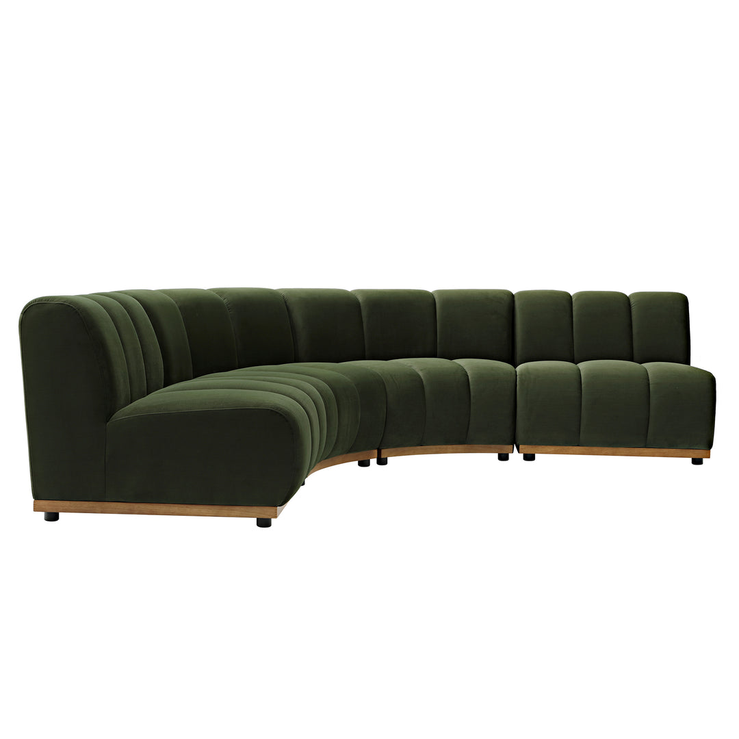 Granvia Moss Green Velvet Modular Sofa, 4-Seater Large Corner Sofa | daals
