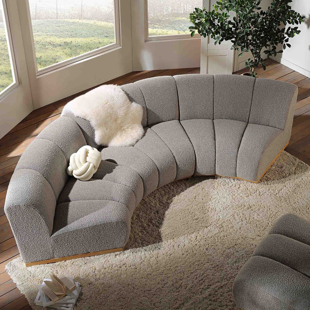 Granvia Taupe Boucle Modular Sofa, 3-Seater Curved Sofa | daals