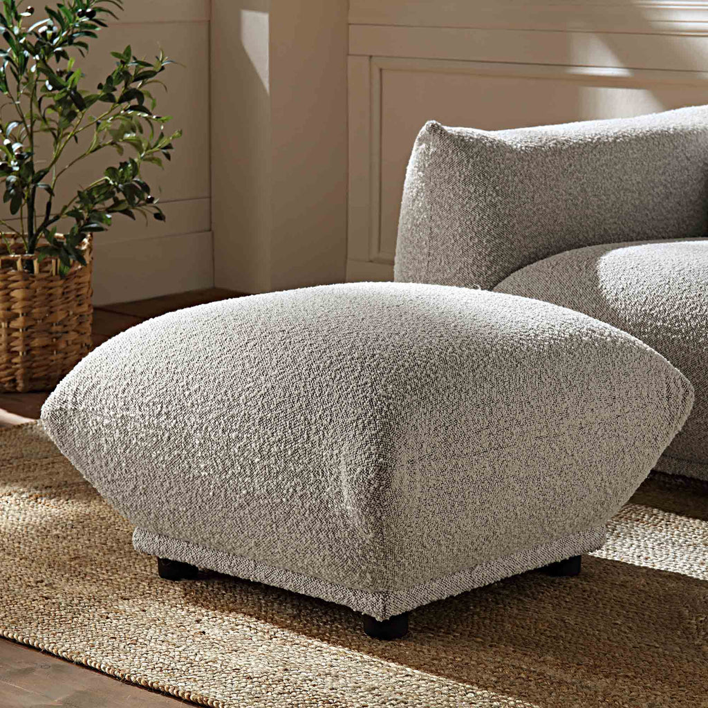 Gianni Pouffe, Mist Grey Boucle | daals
