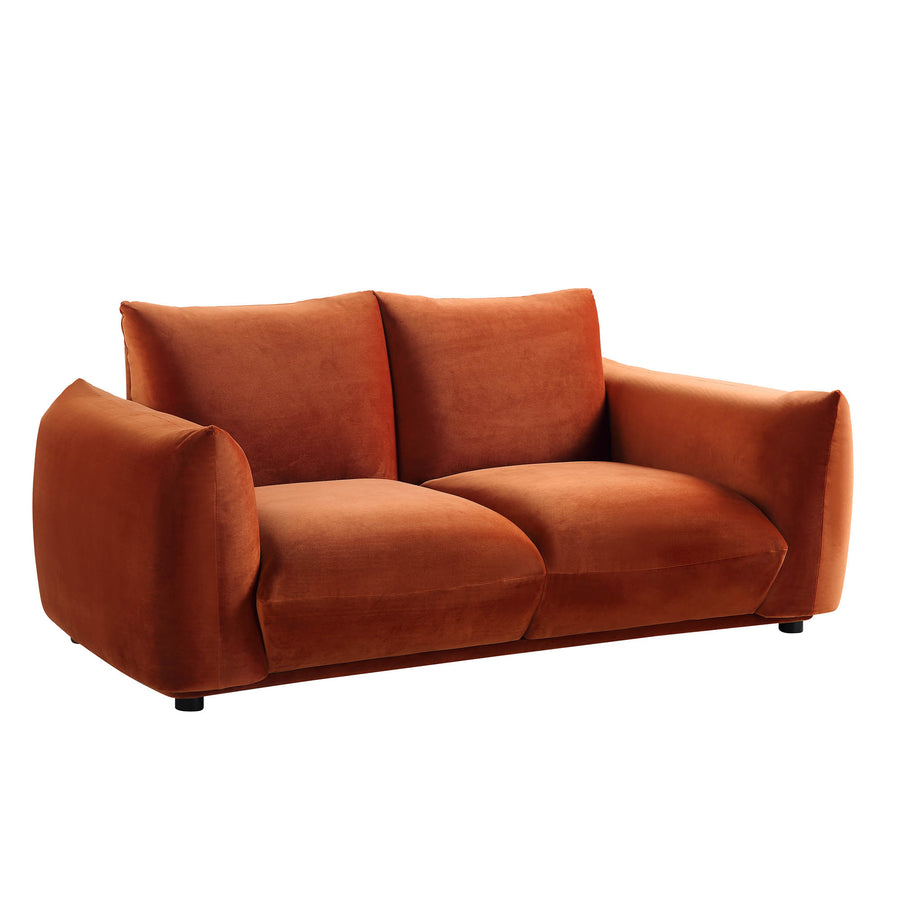 Gianni Two Seater Sofa, Rust Velvet | daals
