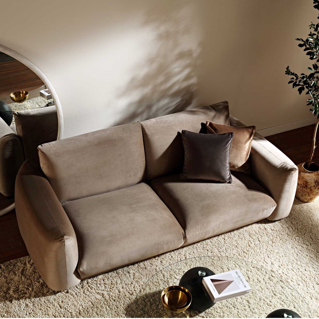 Gianni Three Seater Sofa, Mink Velvet | daals