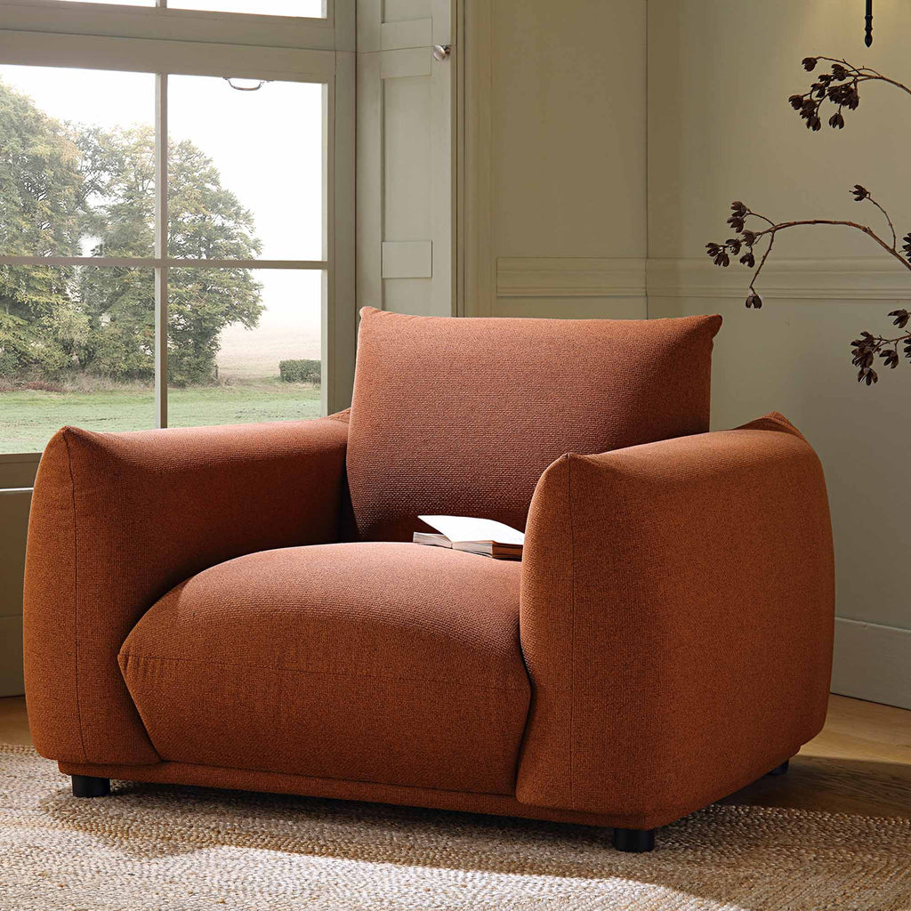 Gianni Armchair, Terracotta Fabric | daals
