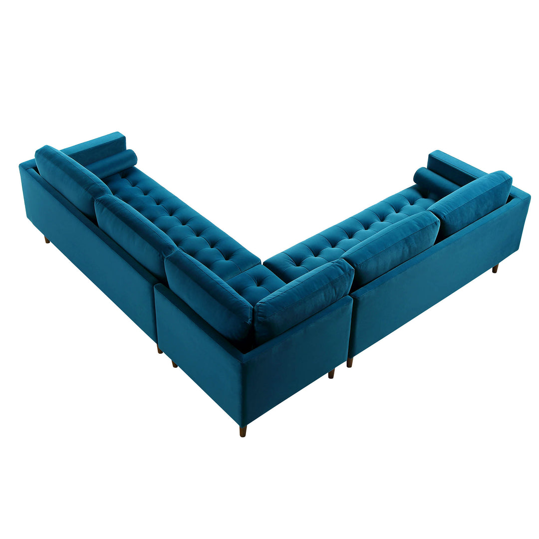 Henrietta 5+Seater Corner Sofa, Teal Velvet | daals