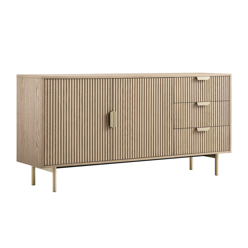 Richmond Ridged Large Sideboard, Light Ash | daals