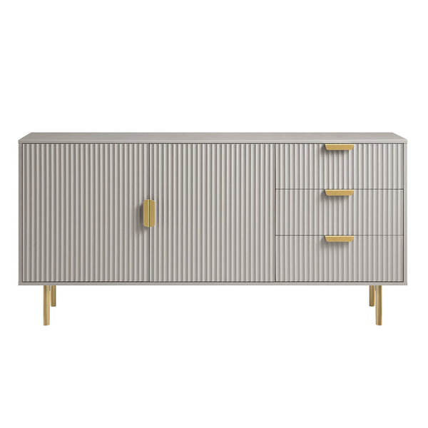Richmond Ridged Large Sideboard, Matte Taupe | daals