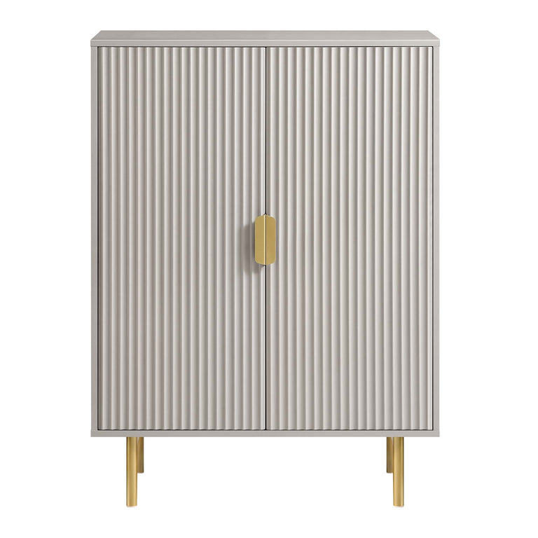 Richmond Ridged Highboard Storage Cabinet, Matte Taupe | daals
