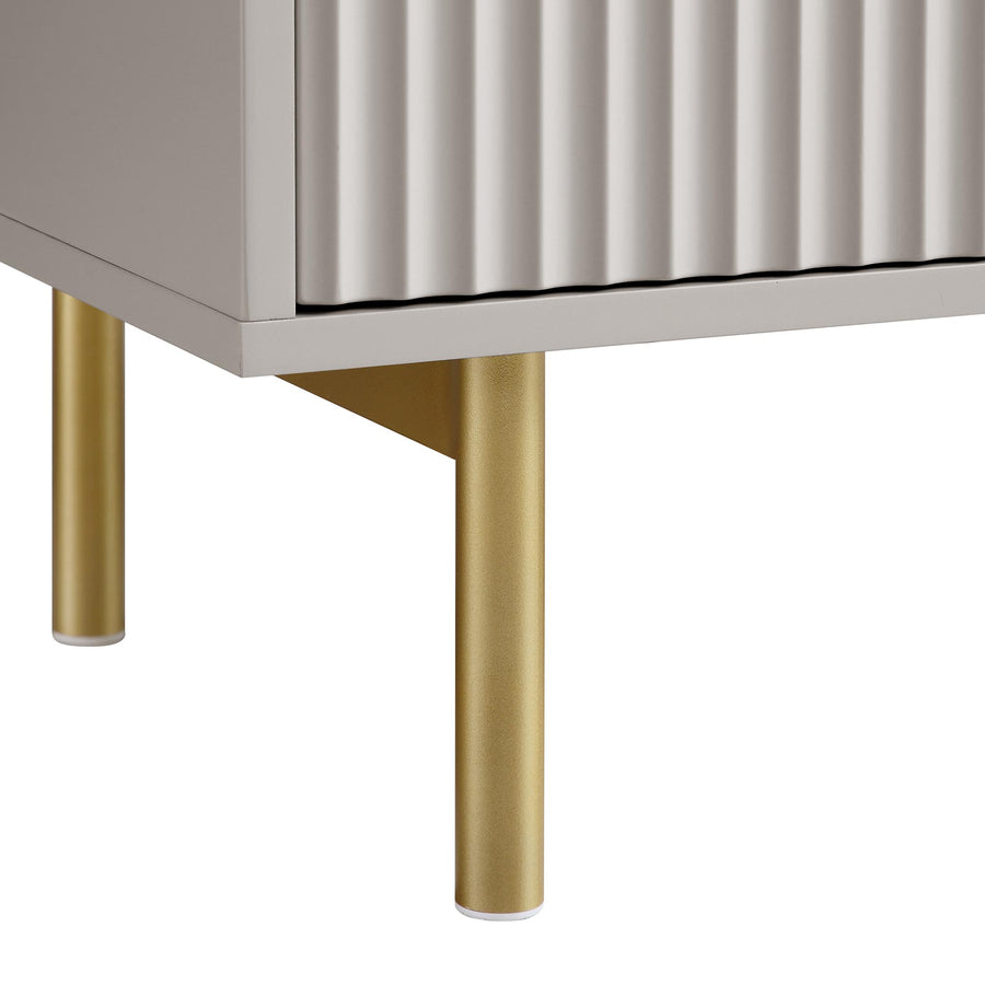 Richmond Ridged Highboard Storage Cabinet, Matte Taupe | daals
