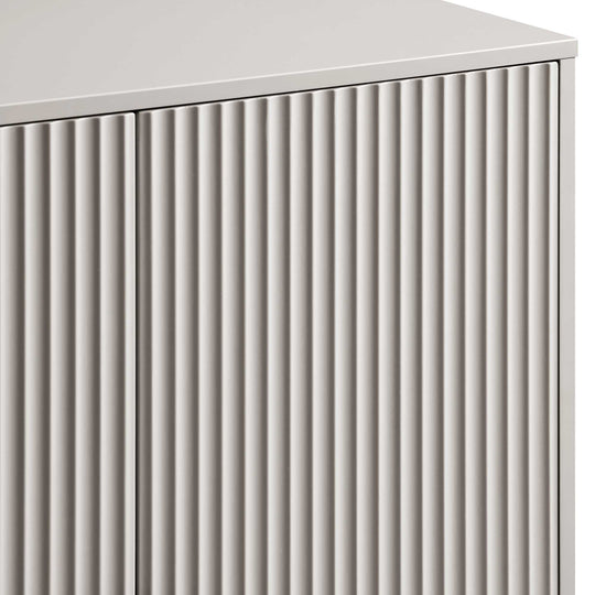 Richmond Ridged Highboard Storage Cabinet, Matte Taupe | daals