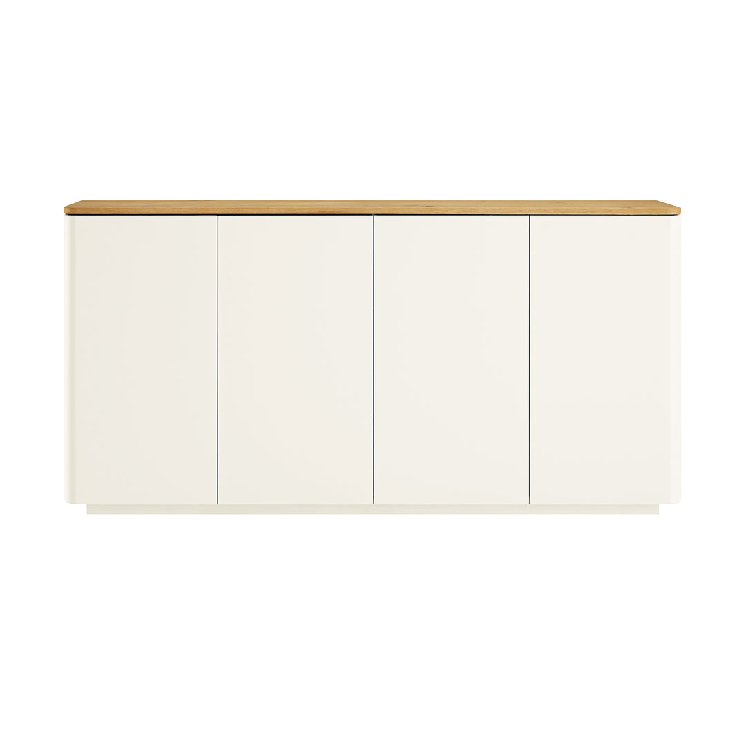 Agnes Curved Edge 150cm Wide Sideboard, White | daals