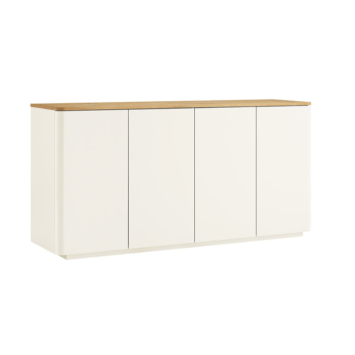 Agnes Curved Edge 150cm Wide Sideboard, White | daals