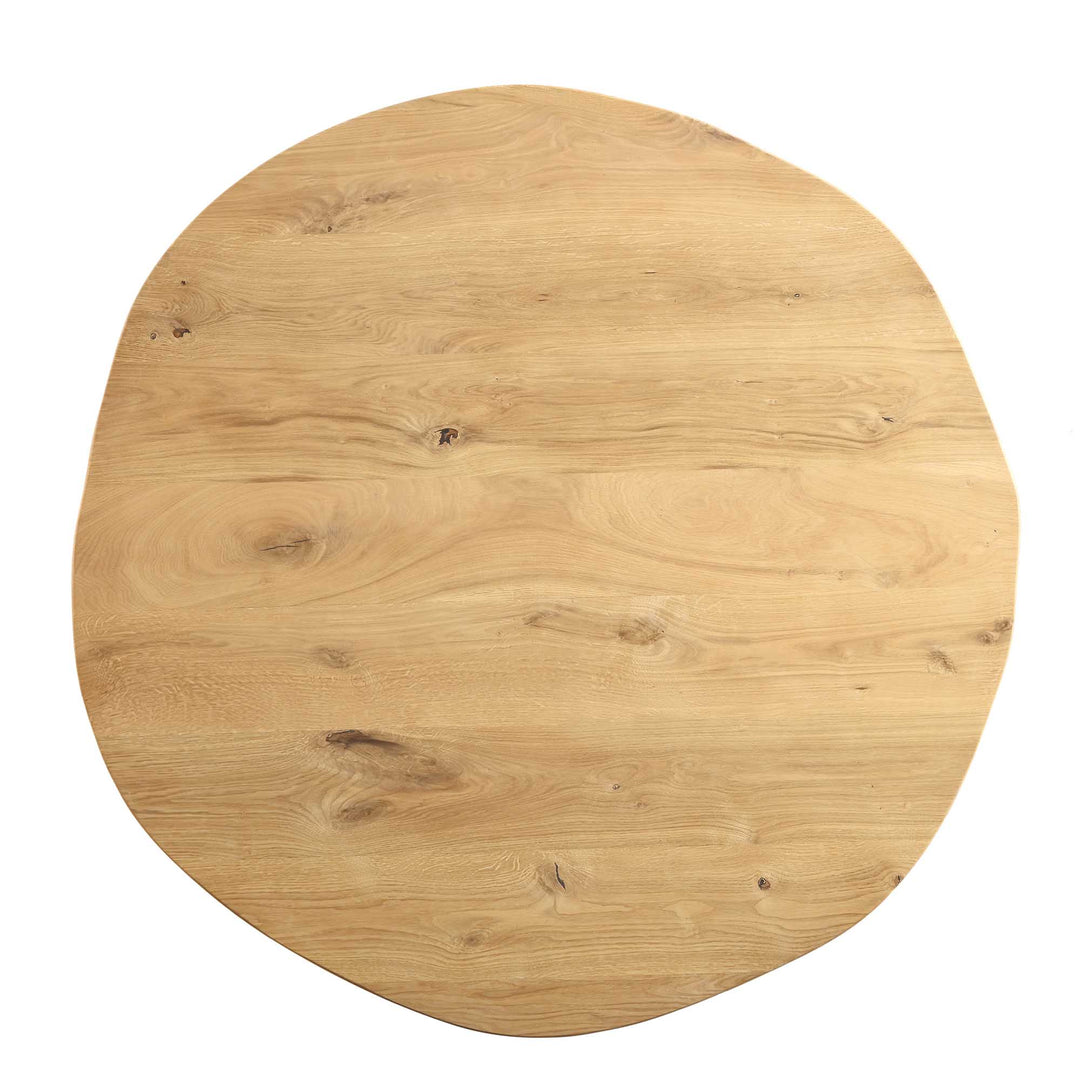 BERN Natural Curved Edge Solid Oak Dining Table | daals