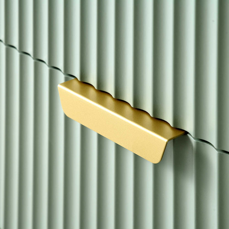 Richmond Ridged Chest of 5 Drawers, Matte Sage Green | daals