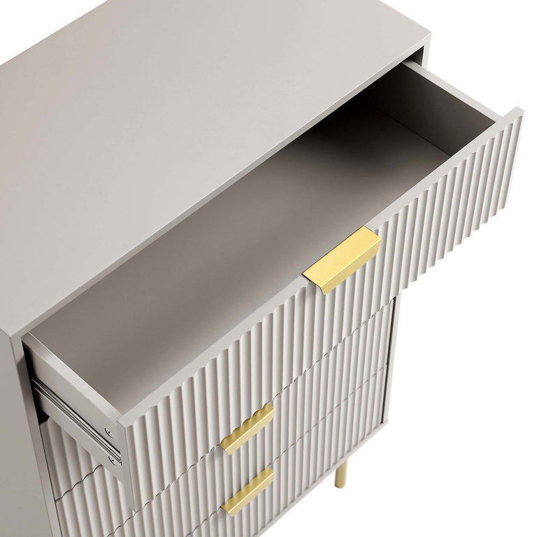 Richmond Ridged Chest of 5 Drawers, Matte Taupe | daals