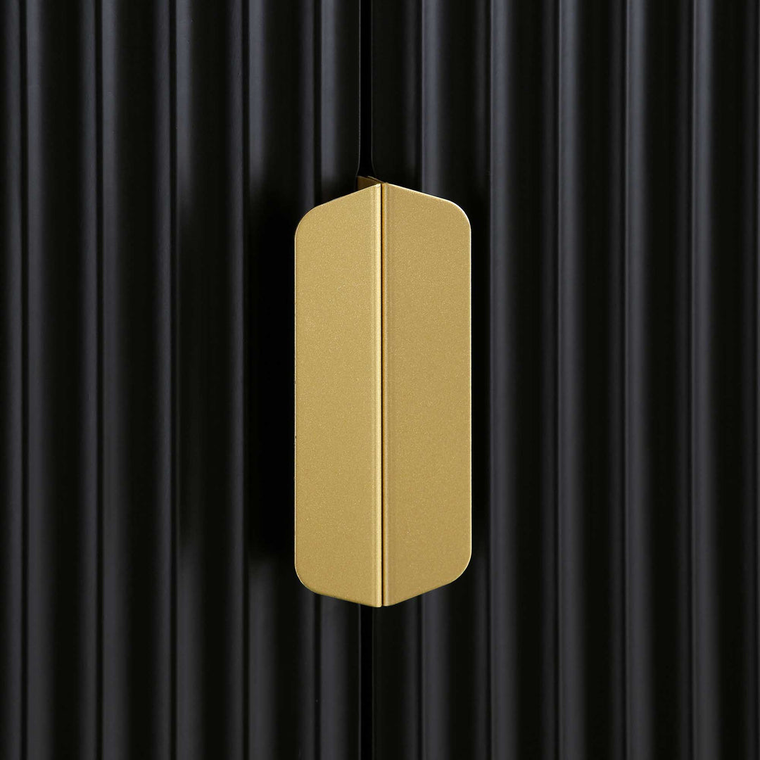 Richmond Ridged Double Wardrobe with Drawer, Matte Black | daals