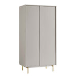 Richmond Ridged Double Wardrobe with Drawer, Matte Taupe | daals