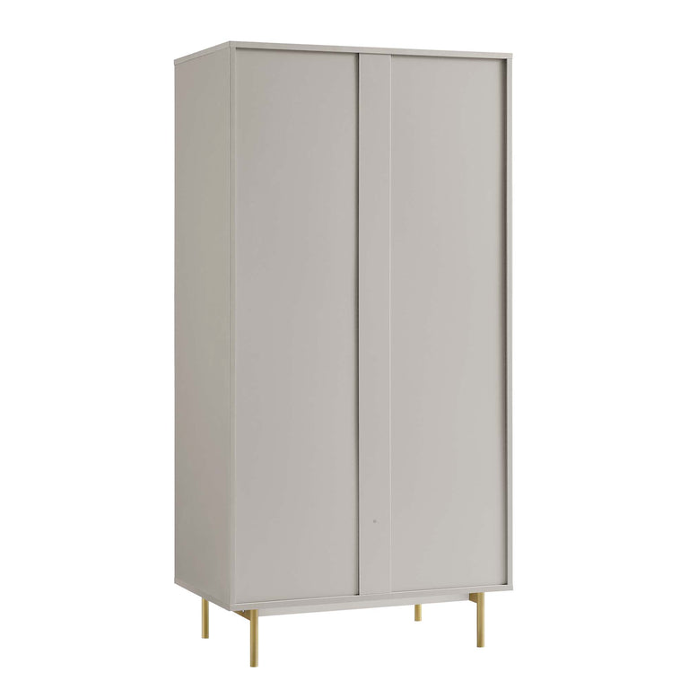 Richmond Ridged Double Wardrobe with Drawer, Matte Taupe | daals