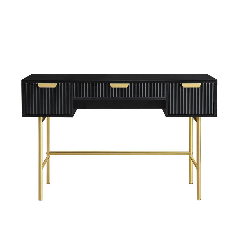 Richmond Ridged Dressing Table, Matte Black | daals
