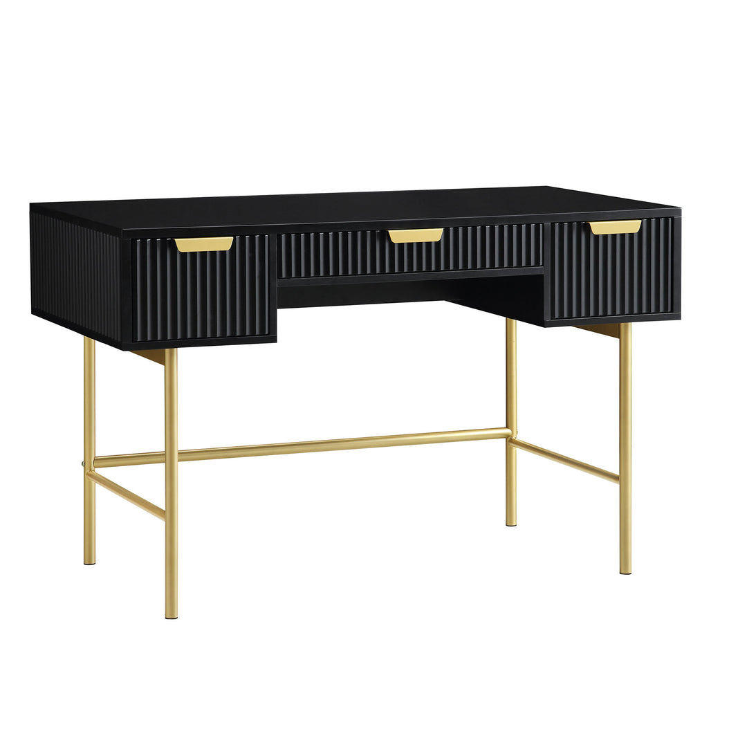 Richmond Ridged Dressing Table, Matte Black | daals