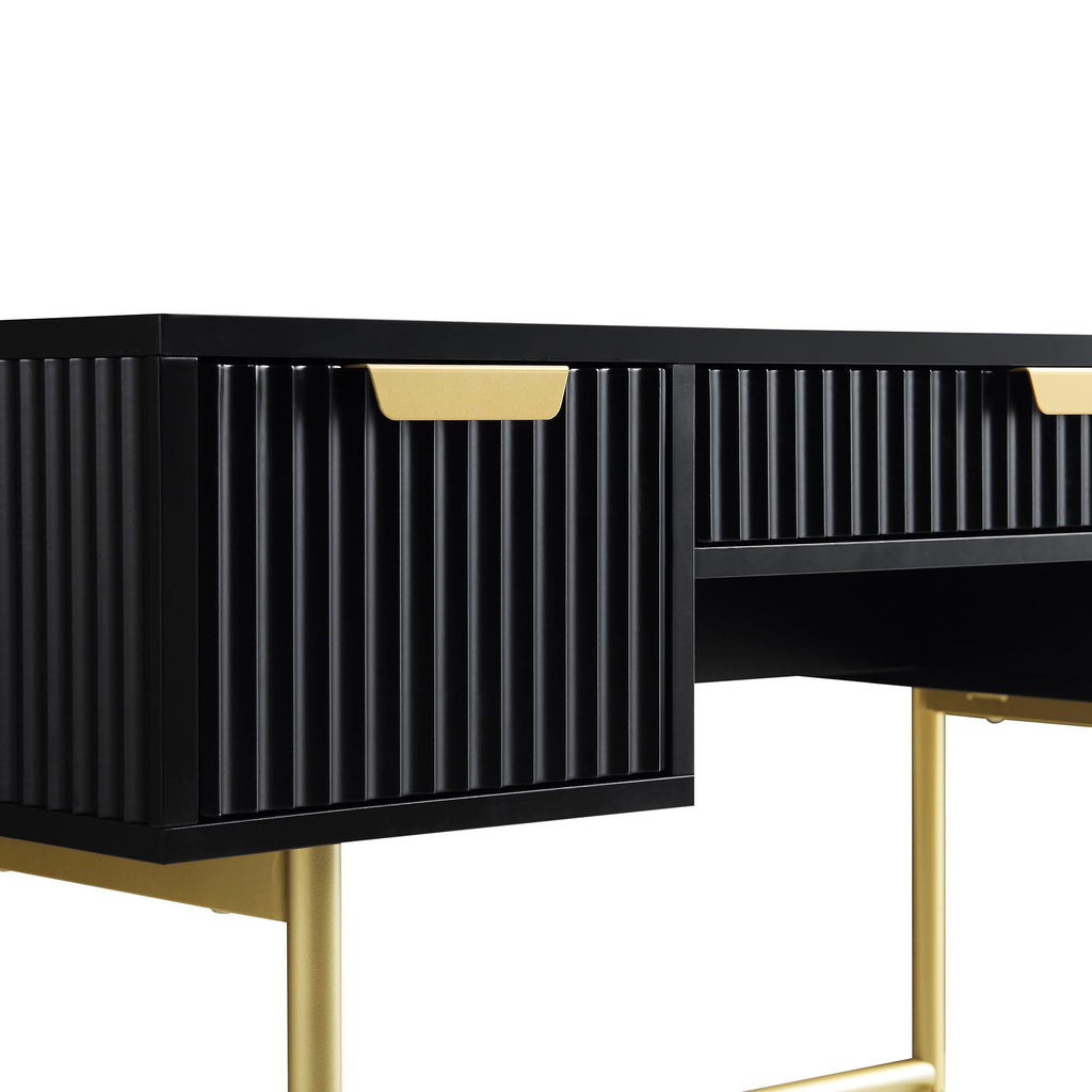 Richmond Ridged Dressing Table, Matte Black | daals