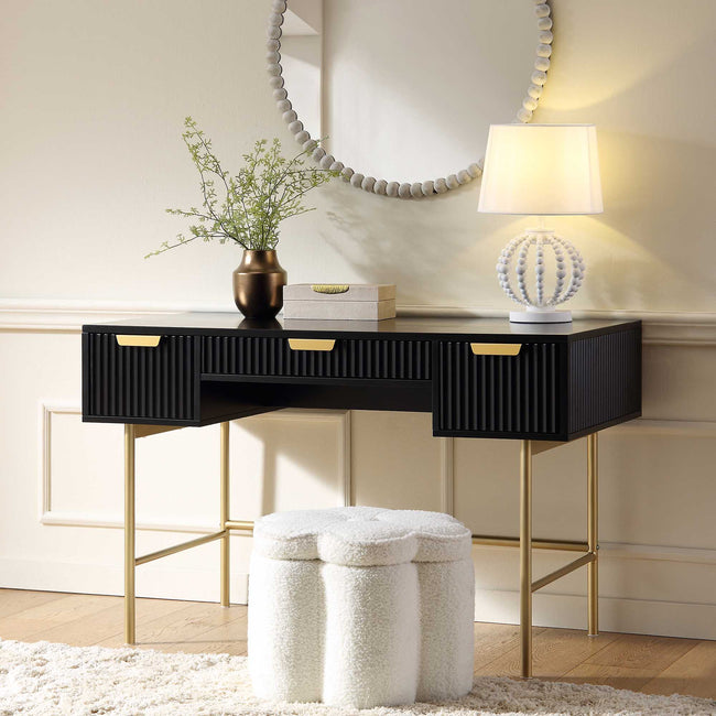 Richmond Ridged Dressing Table, Matte Black | daals