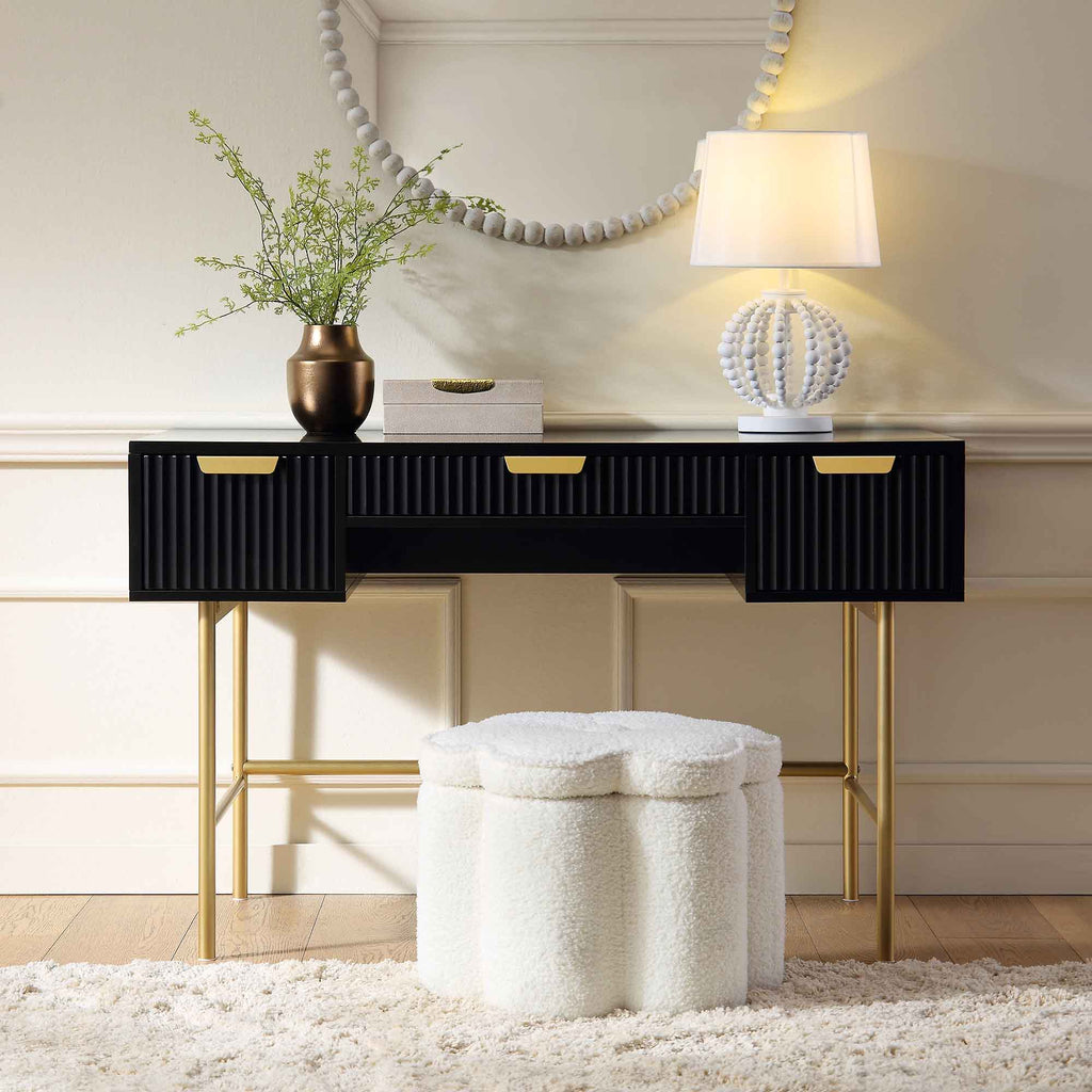 Richmond Ridged Dressing Table, Matte Black | daals