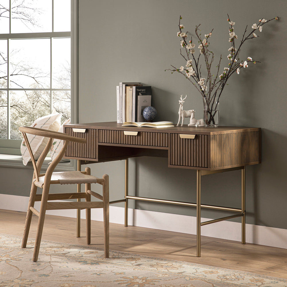 Richmond Ridged Dressing Table, Dark Ash | daals