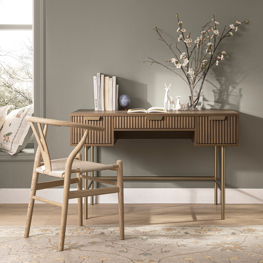 Richmond Ridged Dressing Table, Dark Ash | daals