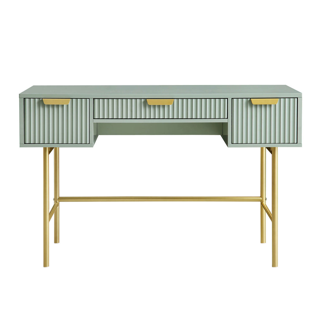Richmond Ridged Dressing Table, Matte Sage Green | daals