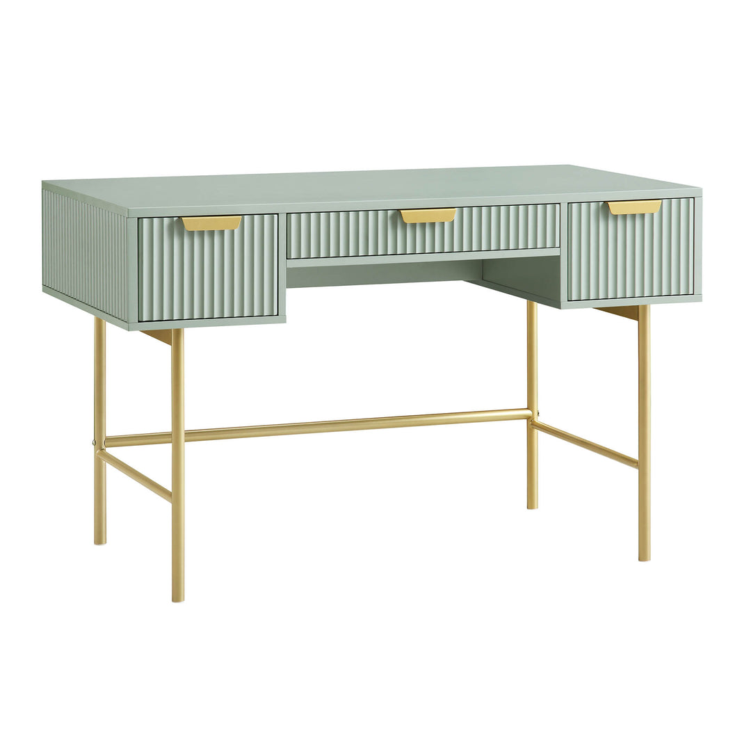 Richmond Ridged Dressing Table, Matte Sage Green | daals