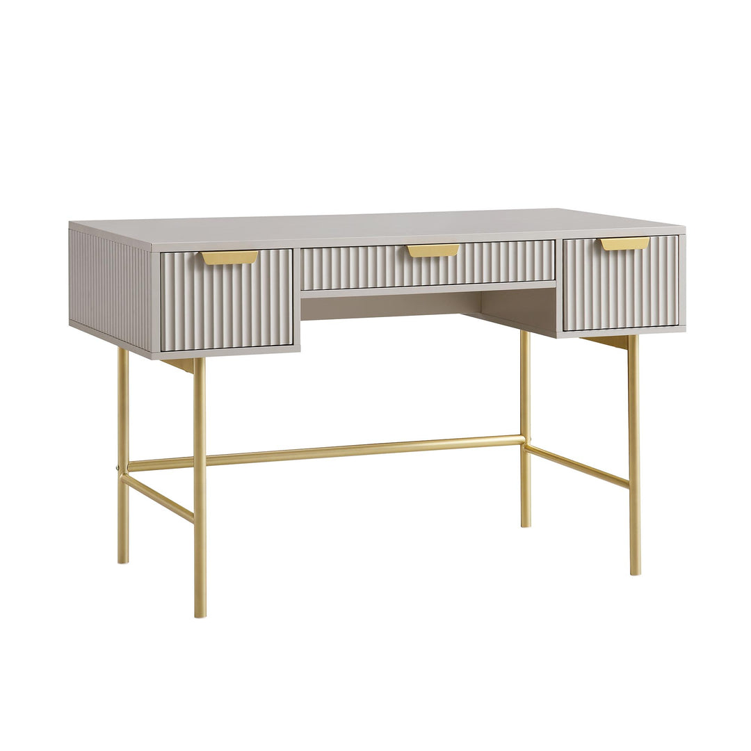 Richmond Ridged Dressing Table, Matte Taupe | daals