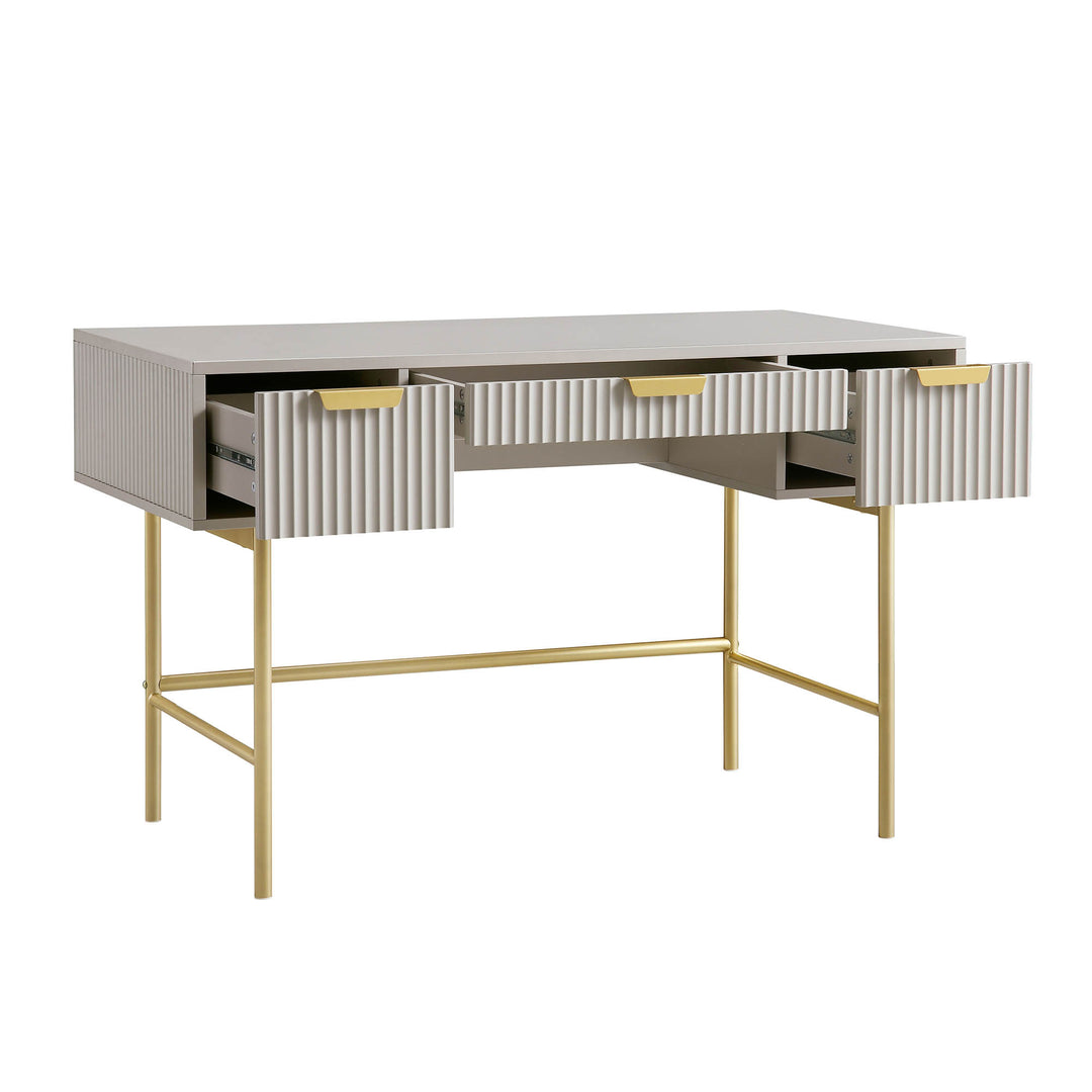 Richmond Ridged Dressing Table, Matte Taupe | daals