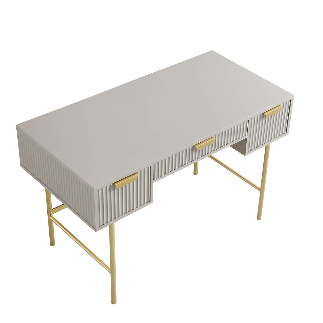 Richmond Ridged Dressing Table, Matte Taupe | daals