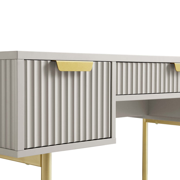 Richmond Ridged Dressing Table, Matte Taupe | daals