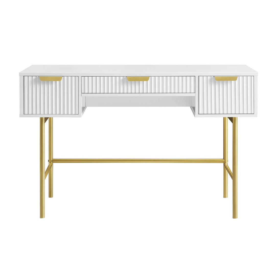 Richmond Ridged Dressing Table, Matte White | daals