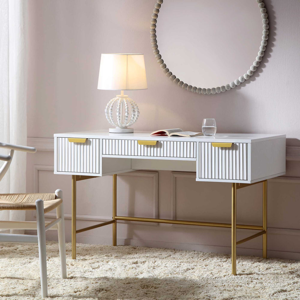 Richmond Ridged Dressing Table, Matte White | daals
