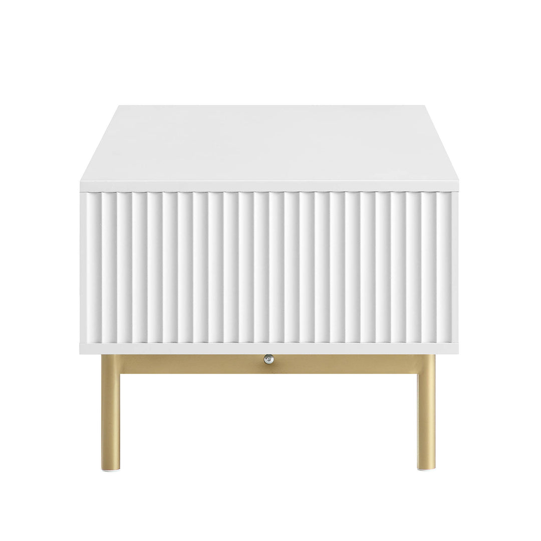 Richmond Ridged Coffee Table with Drawer, Matte White | daals