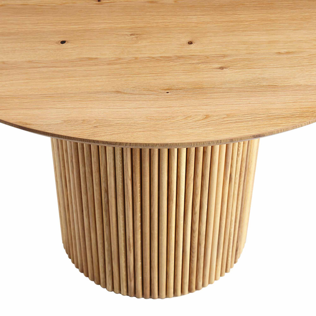 Maru Round Oak Pedestal Dining Table, Oak | daals