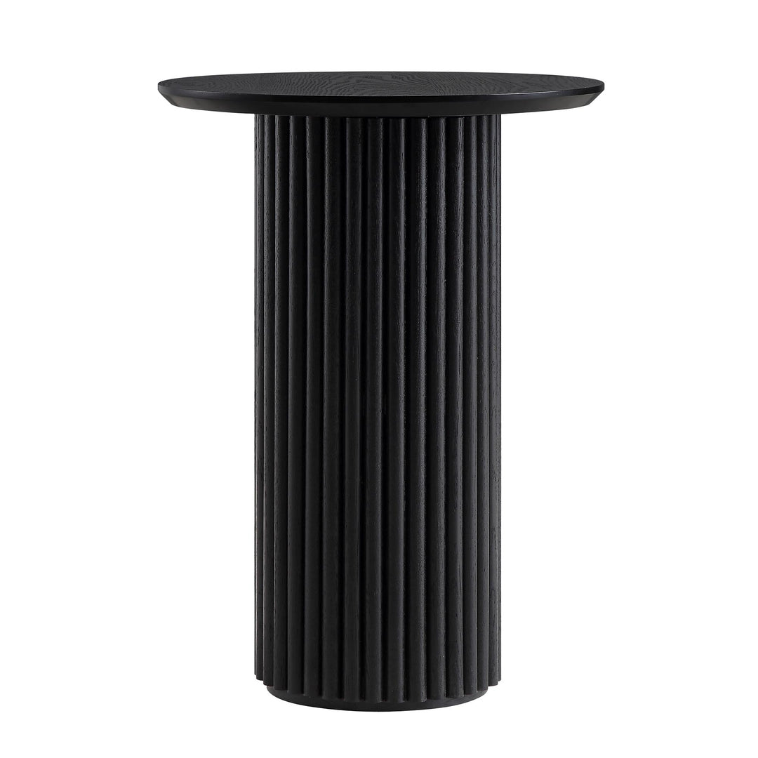 Maru Oak Round Side Table, Black | daals