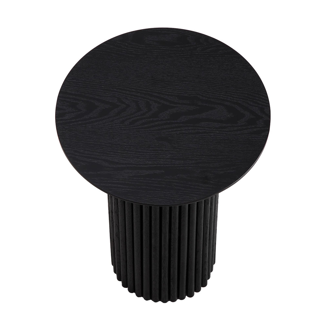 Maru Oak Round Side Table, Black | daals