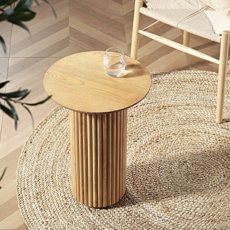 Maru Oak Round Side Table, Oak | daals