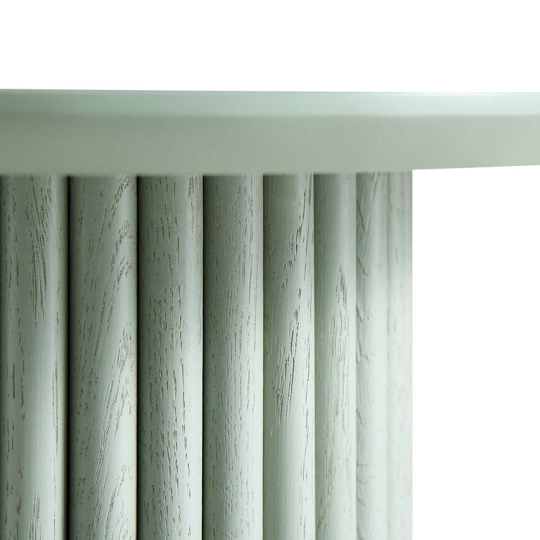 Maru Oak Round Side Table, Sage Green | daals