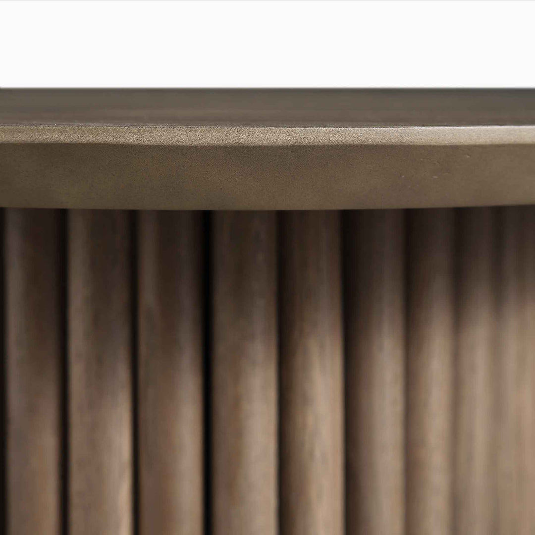 Maru Oak Round Side Table, Silver Oak | daals