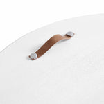 Maru Oak Round Coffee Table with Storage, Washed White | daals